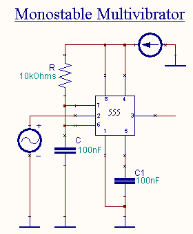 Monostable Multivibrator using 555